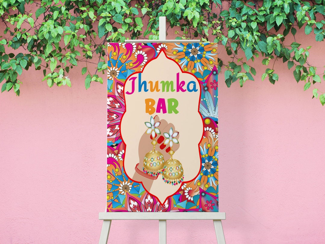 Jhumka Wedding Welcome Sign, Ear Rings Welcome Wedding Sign for Instant ...