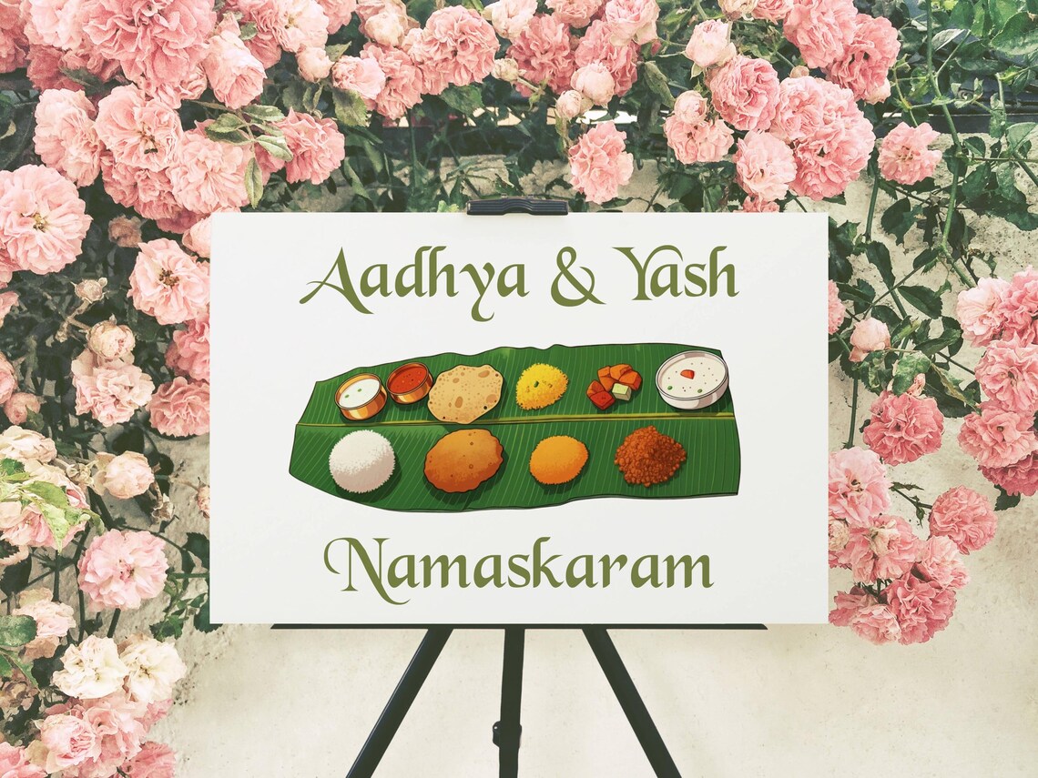 South Indian Wedding Food Sign: Kerala Sadya, Thaali Entrance (digital ...