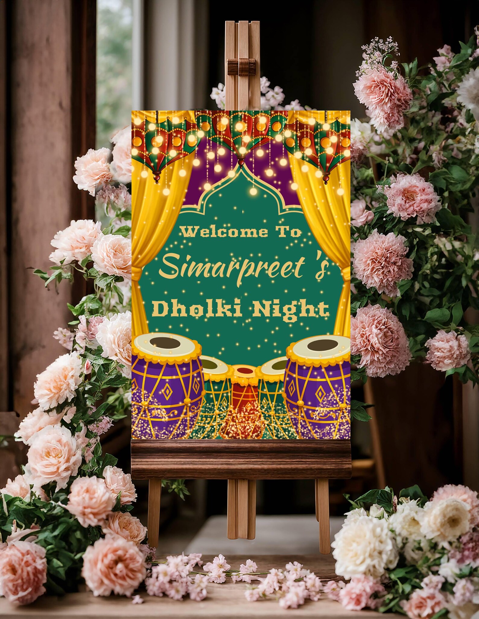 Dholki Welcome Sign: Muslim Dholak Decor (digital Download, 24x36 ...