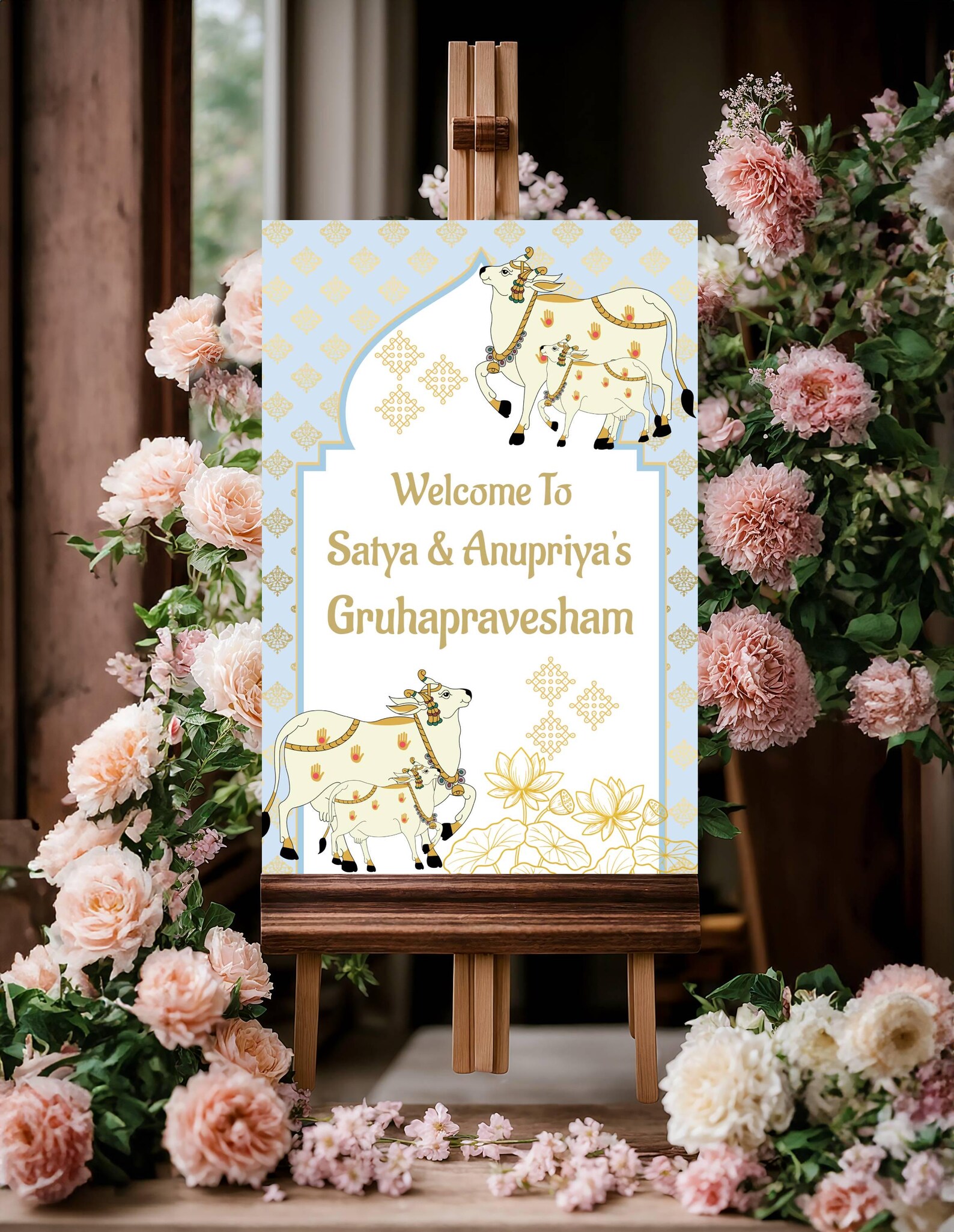 Pichwai Gruhapravesam Sign: Hindu Housewarming Welcome (digital ...