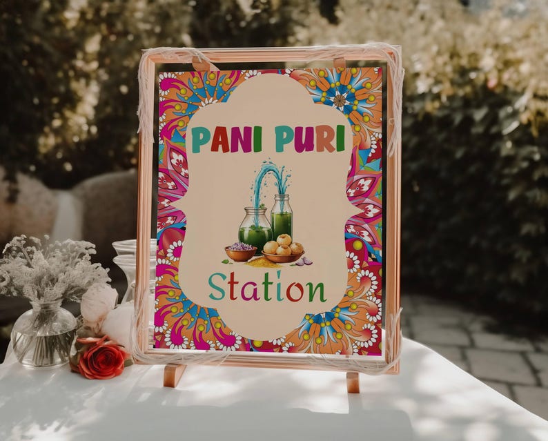 Pani Puri Station Sign|indian Food Poster|pani Puri Shots|instant ...