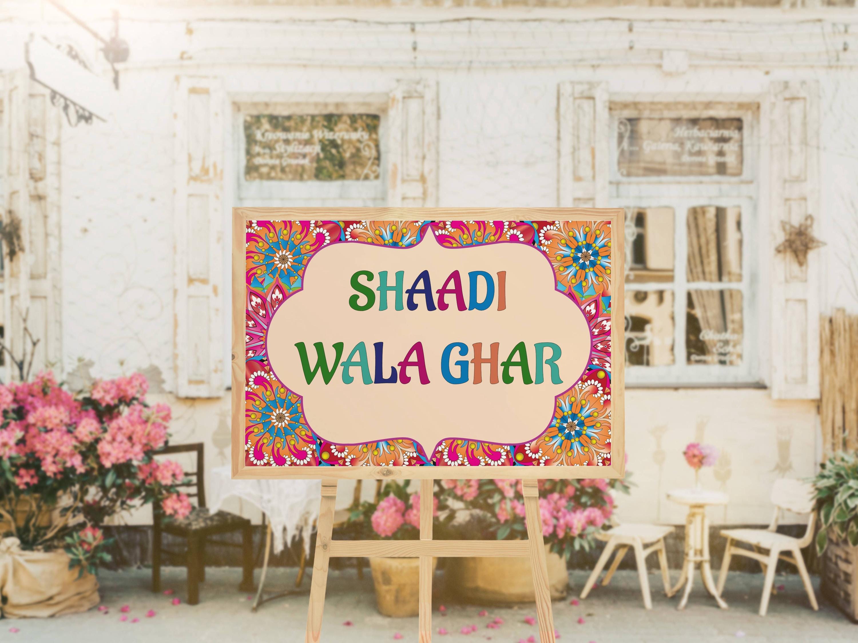 Shaadi Wala Ghar Sign: Indian Wedding Welcome Decor (digital Download ...