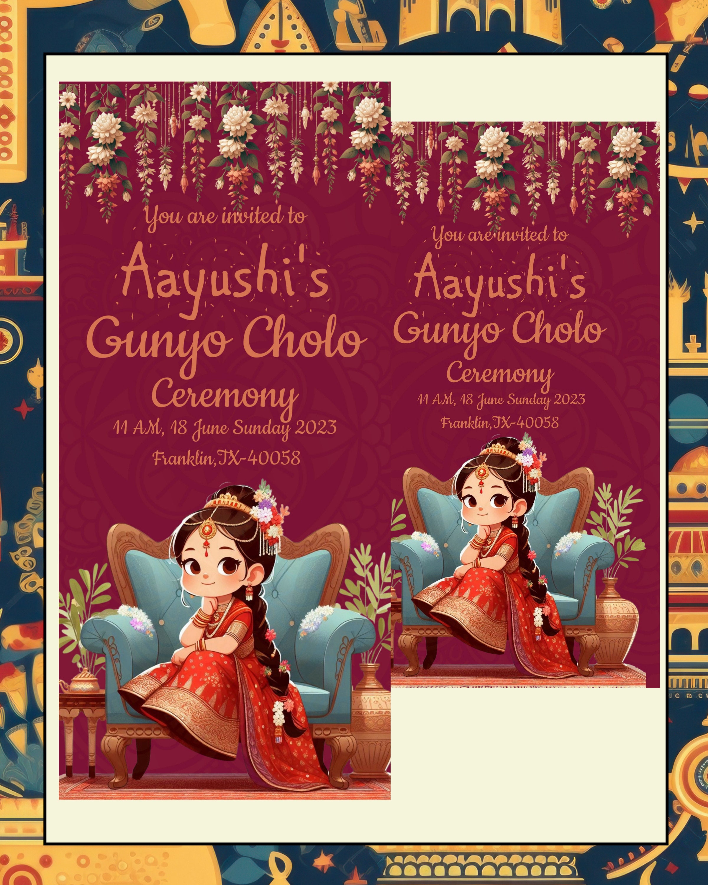 Gunyo Cholo Mobile Invite,gunyo Choli as Watsapp, Nepali Half Saree ...
