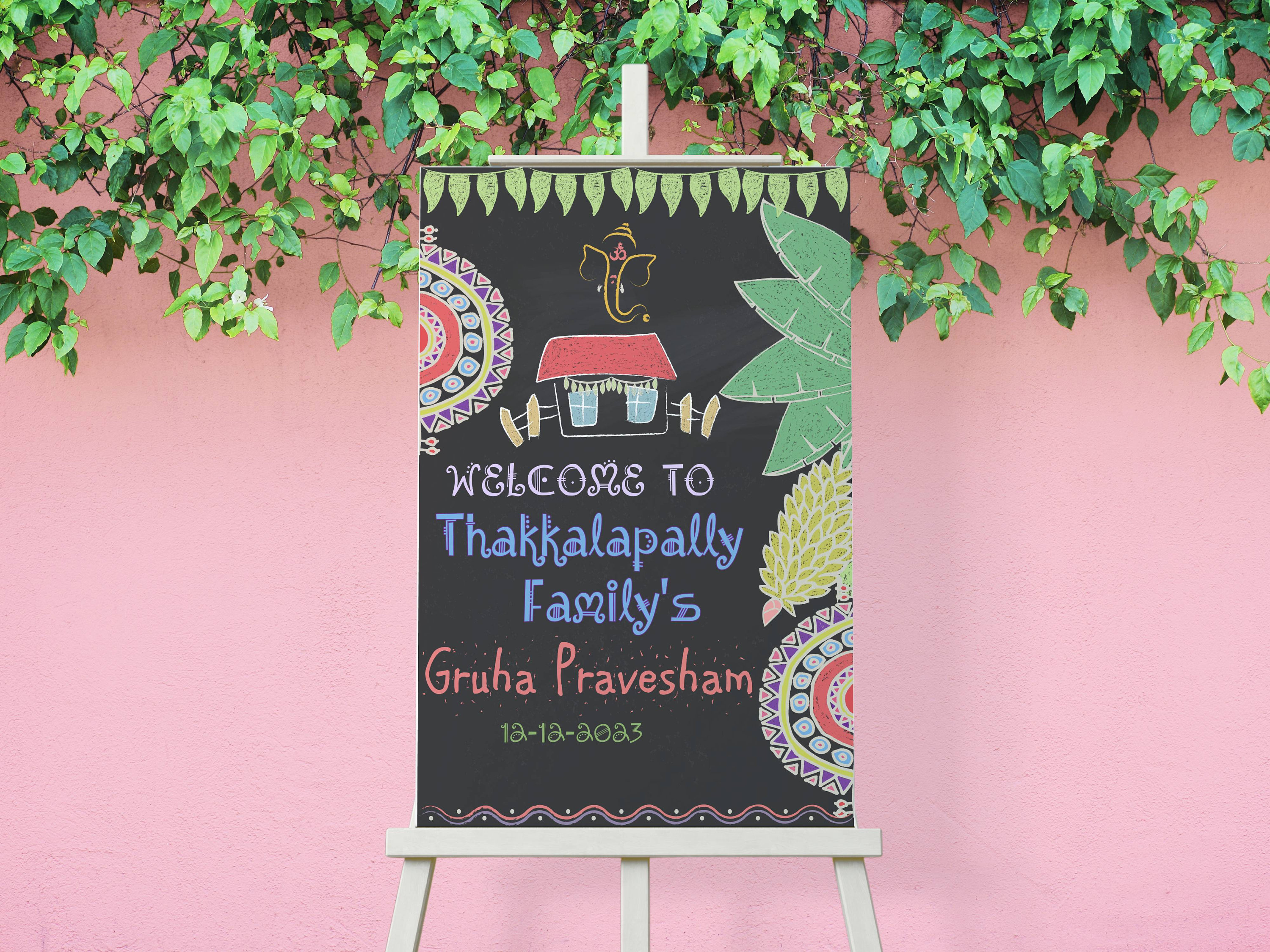 South Indian Housewarming Welcome Sign, House Warming Sign Sign for ...