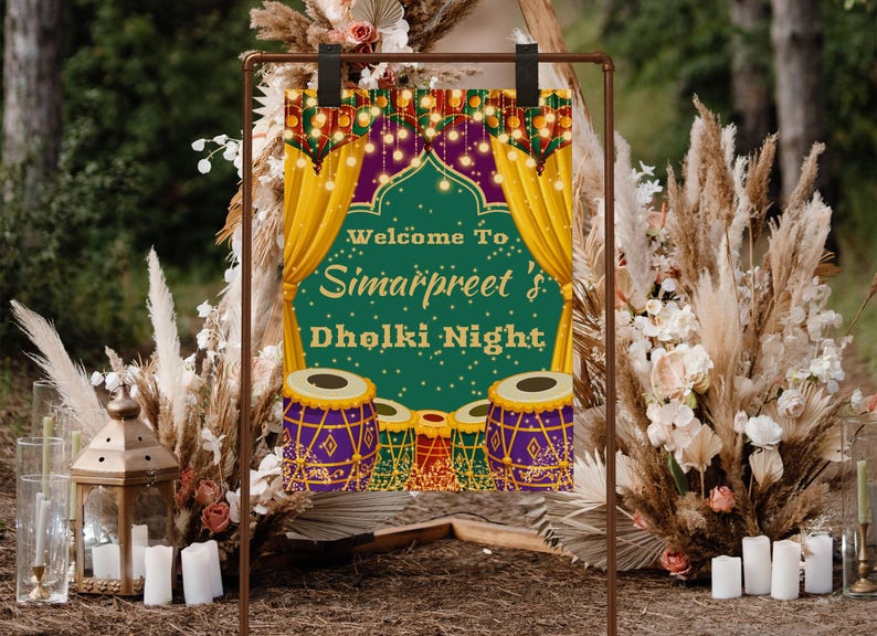 Dholki Welcome Sign: Muslim Dholak Decor (digital Download, 24x36 ...