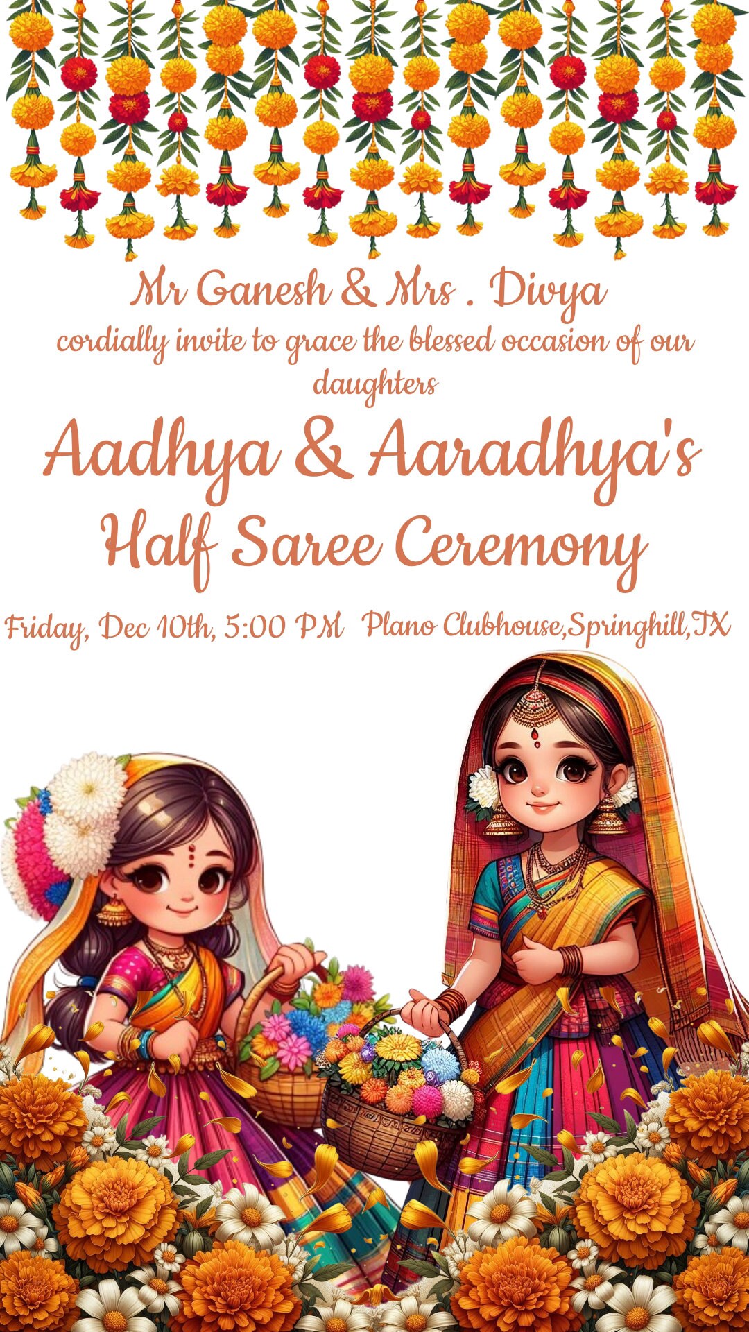 Digital Sisters Half Saree Invites & Langa Voni Invitations,electronic ...