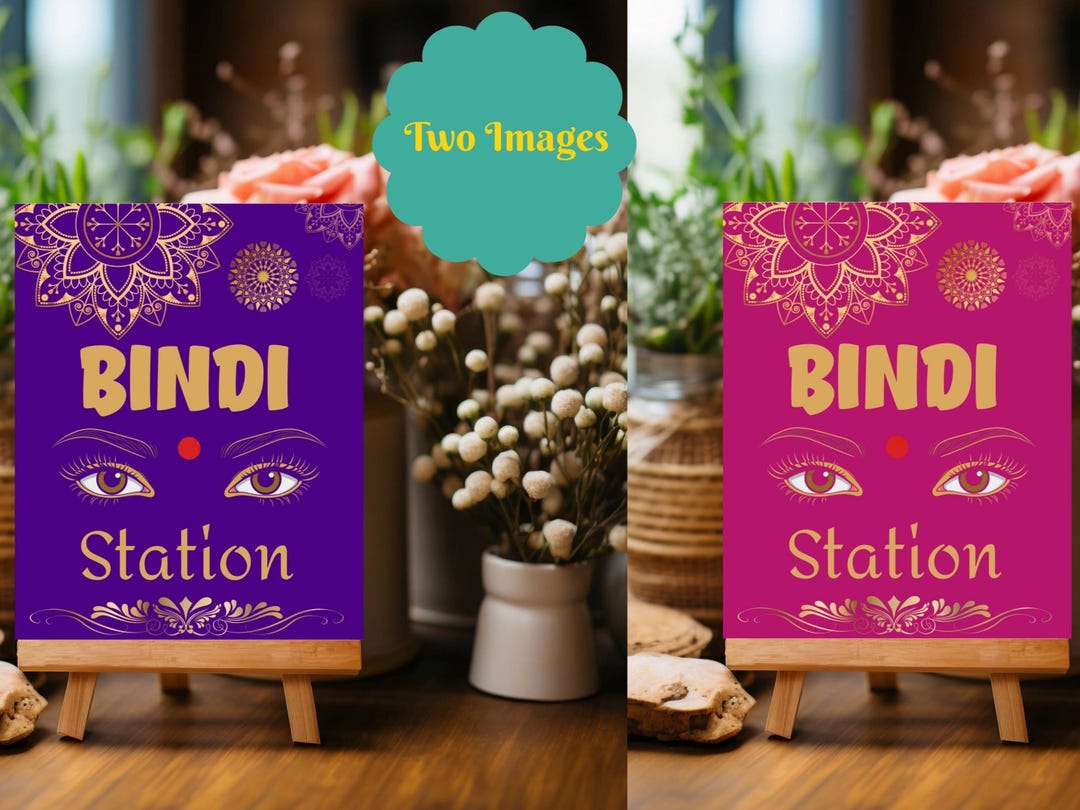 Bindi & Mehndi Wedding Welcome Sign: Indian Ceremony Decor (digital ...
