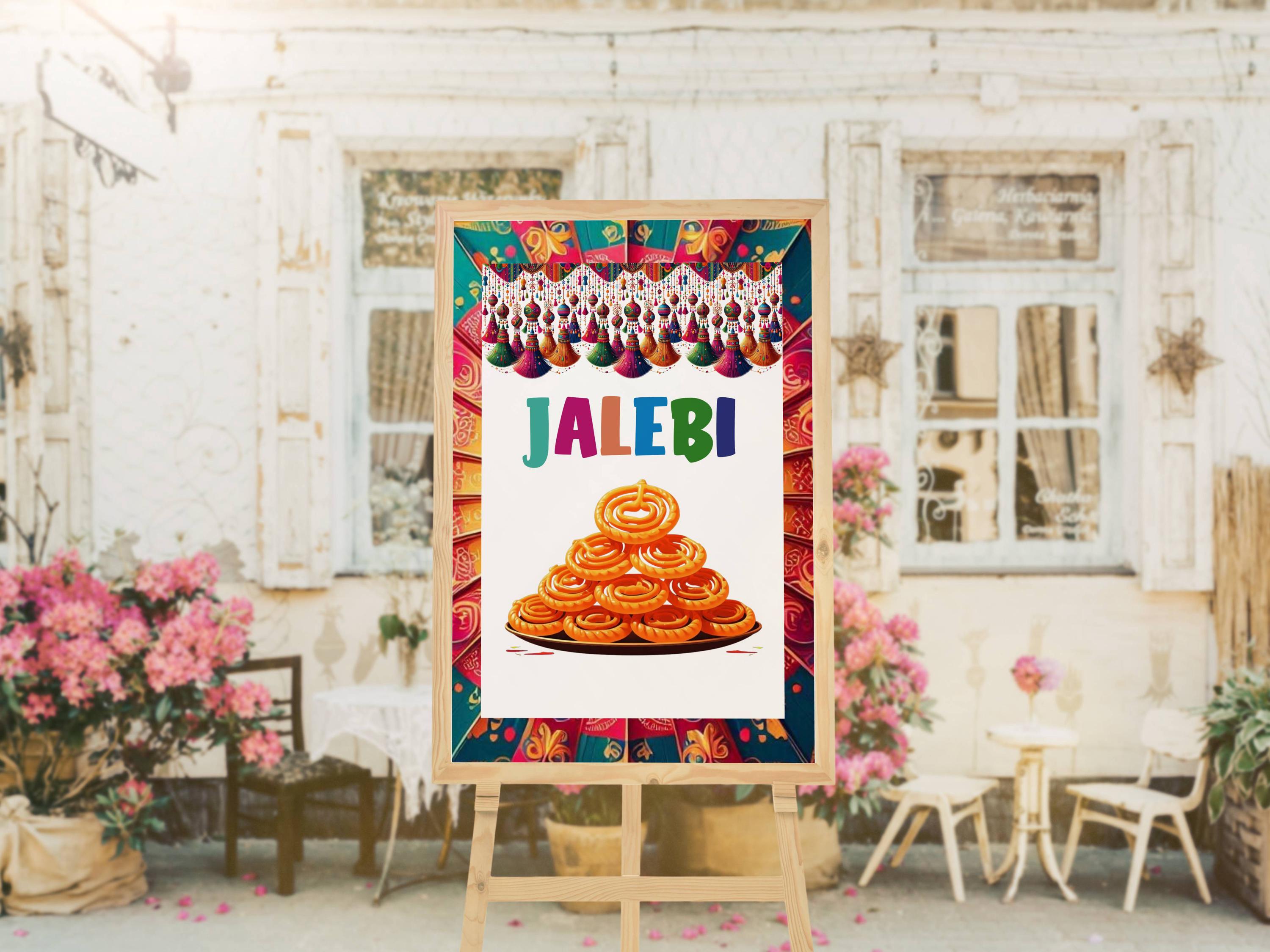 Jalebi Food Sign|indian Jalebi|indian Food Station|favor Sign|indian ...