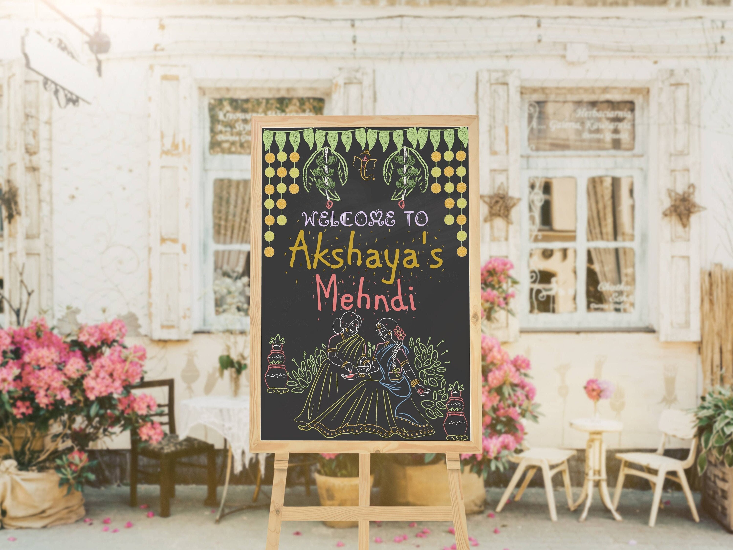 Chalkboard Mehndi Signs as Mehndi Poster, Mendhi Chalkboard Decors ...