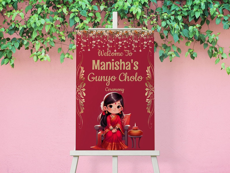Gunyo Cholo Invite,gunyo Choli as Sign Board, Nepali Half Saree ...