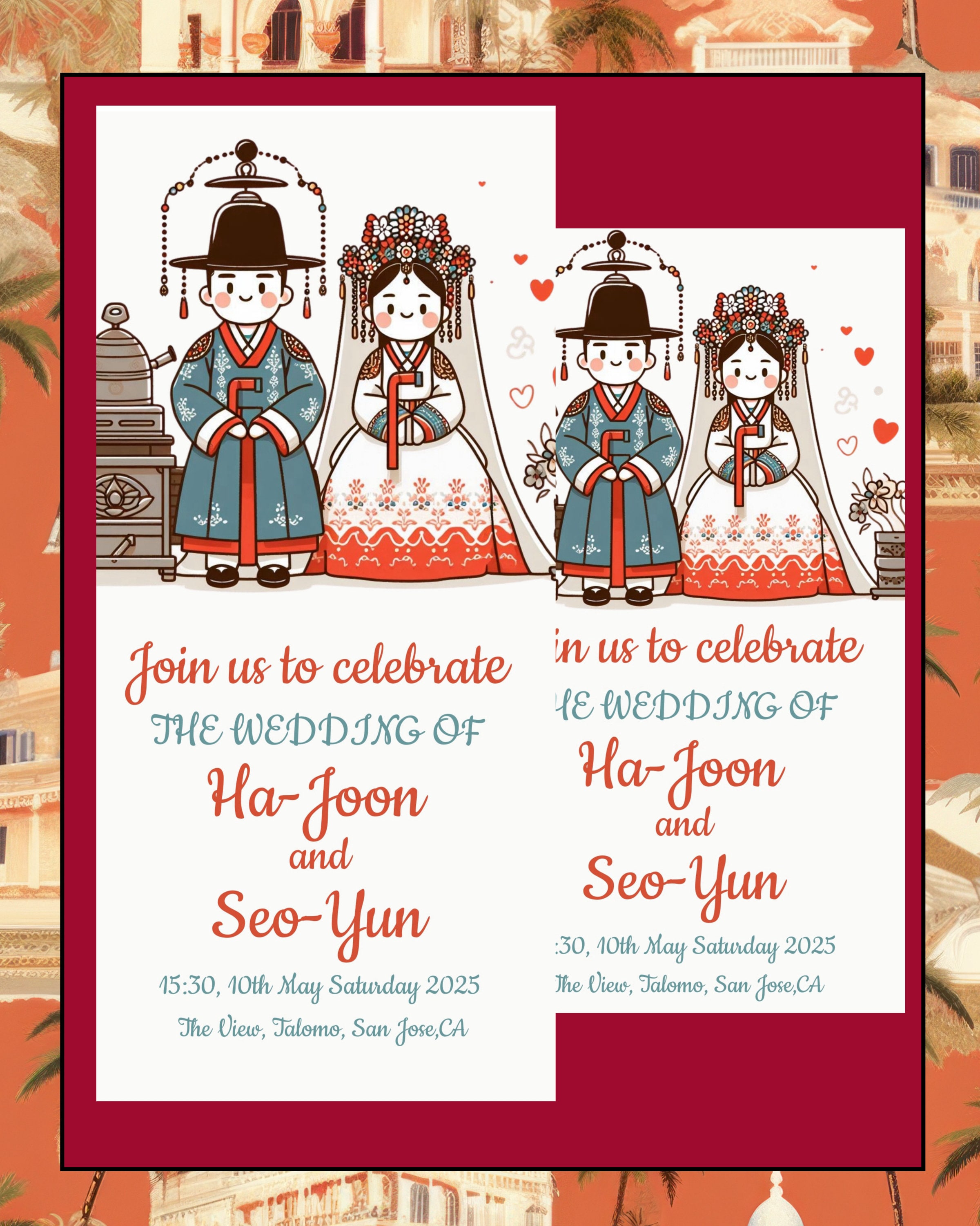 Korean Traditional Wedding Mobile Invitation, Korean Wedding Invitation ...