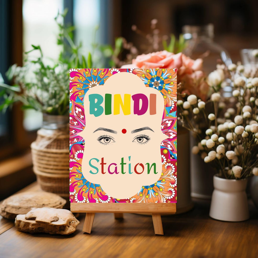Bindi Wedding Welcome Sign, Bindi Ceremony Indian Wedding Sign for ...