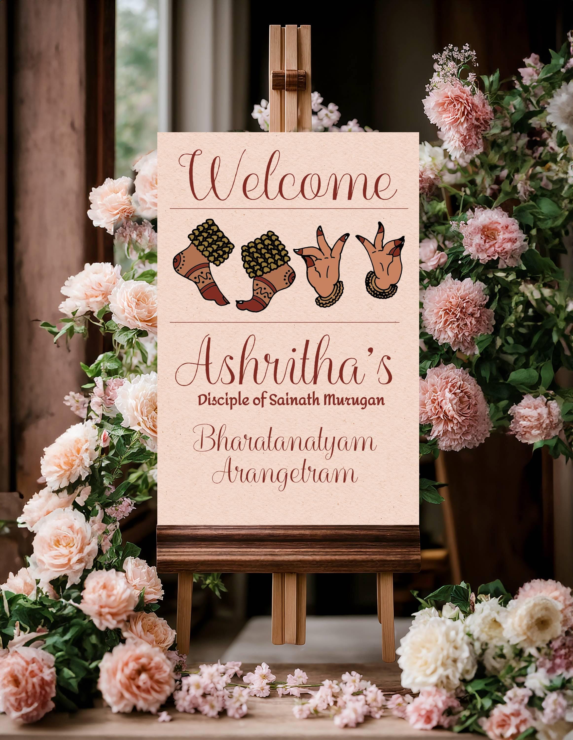 Arangetram Welcome Sign for Indian Dancer, Rangapravesha Welcome Board ...