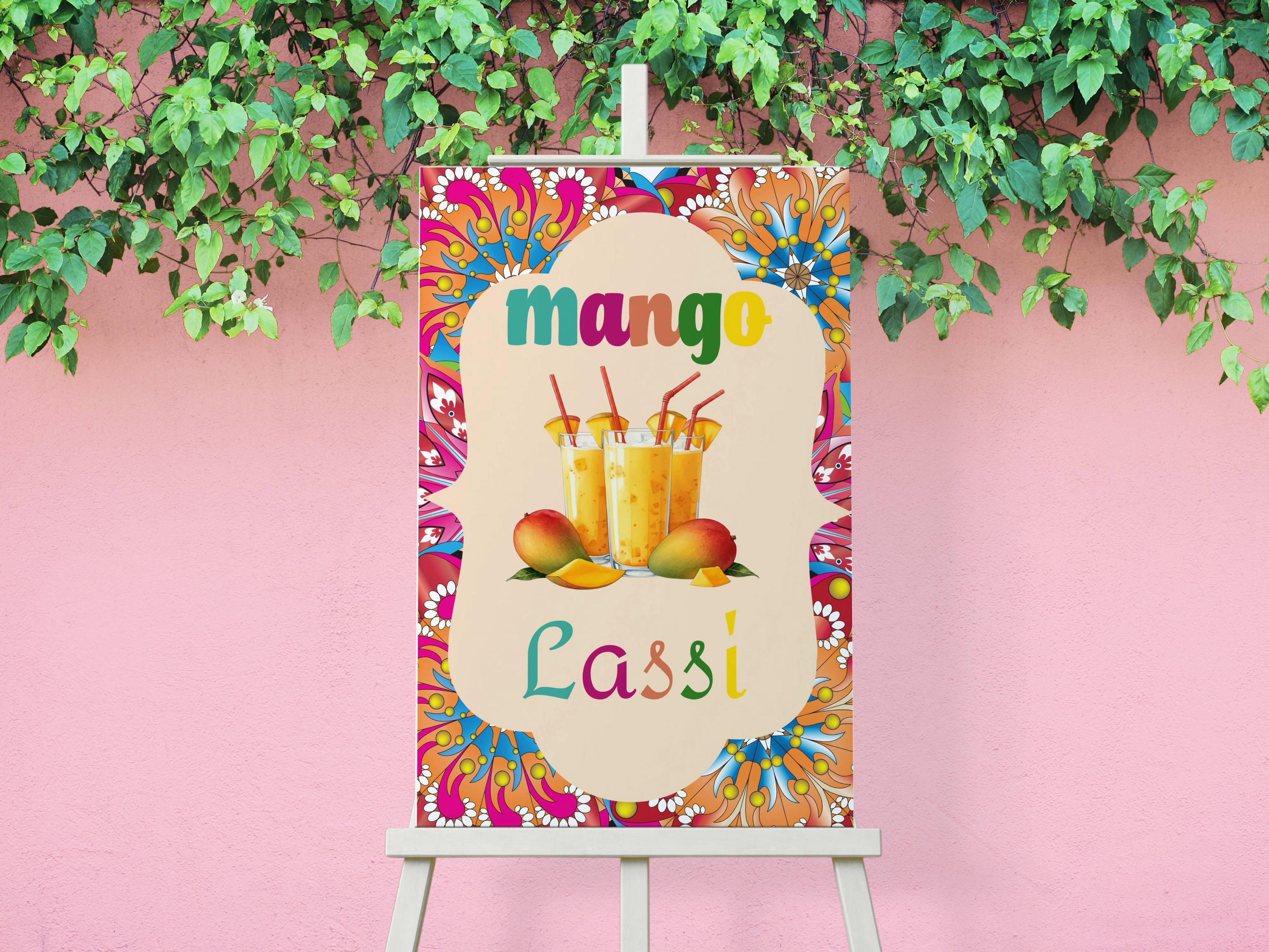 Mango Lassi Table Sign| Indian Wedding Food Beverage Sign||instant ...