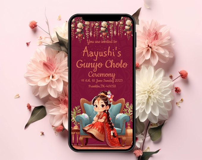 Nepali Gunyo Cholo Invitation Card - Etsy