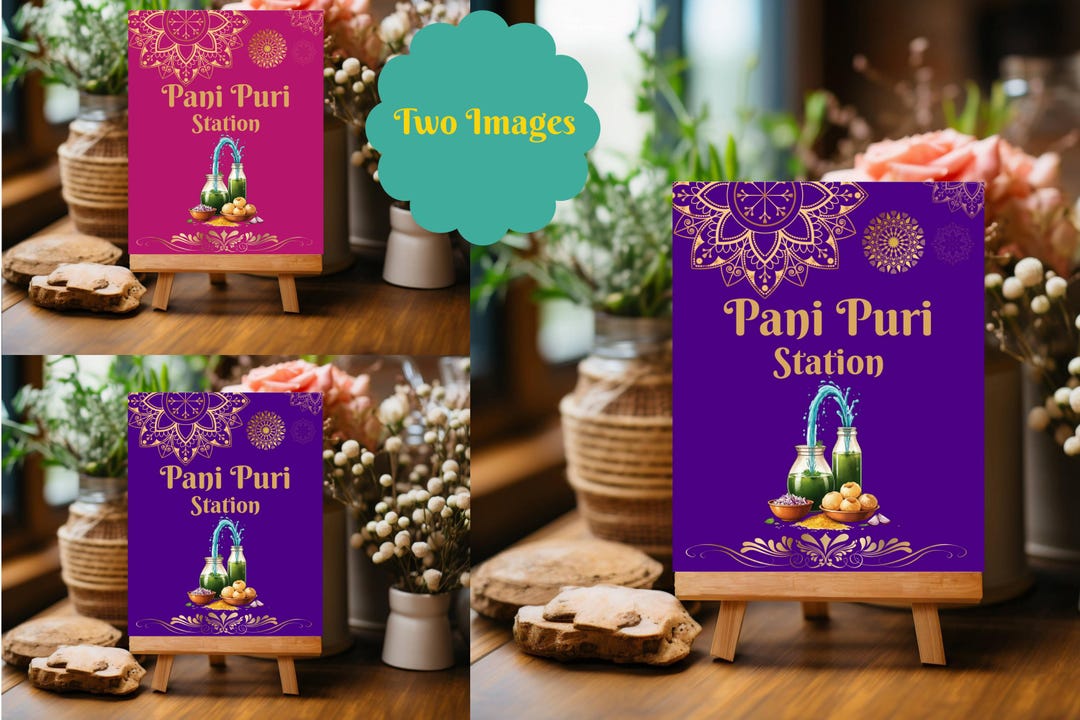 Pani Puri Station Sign|indian Food Poster|pani Puri Shots|instant ...