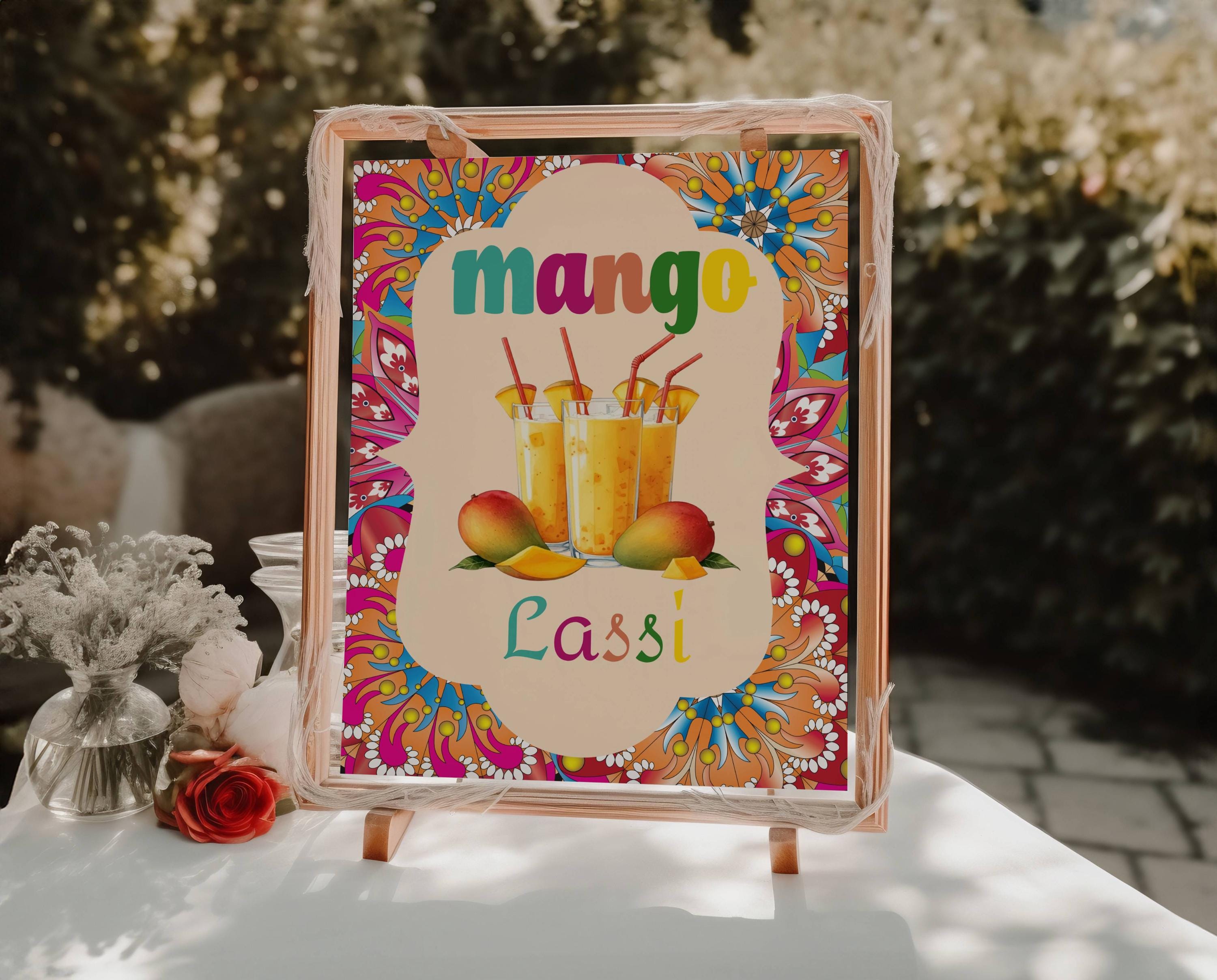 Mango Lassi Table Sign| Indian Wedding Food Beverage Sign||instant ...