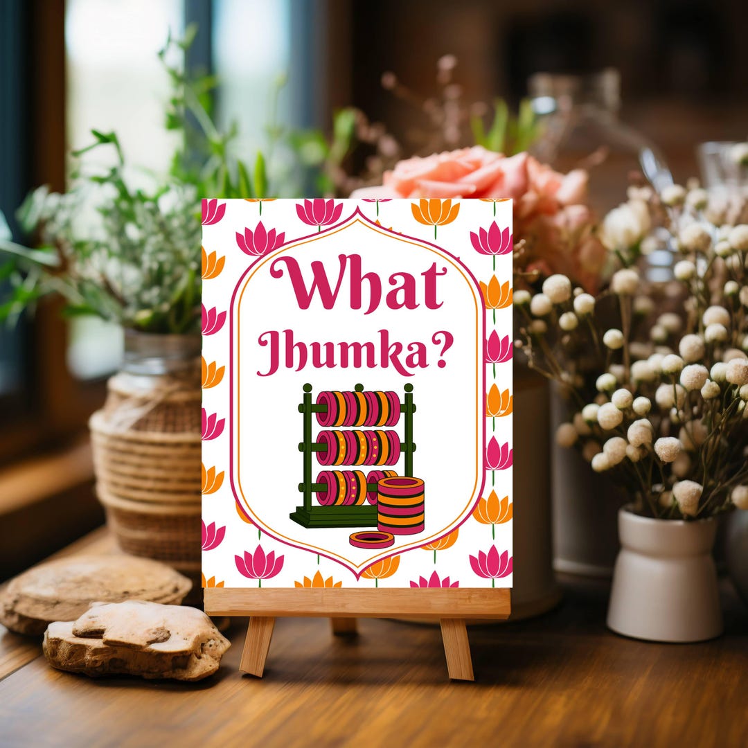 What Jhumka? Sign, Jhumka Bar Sign, Indian Jewelry Table Sign, Mehndi ...