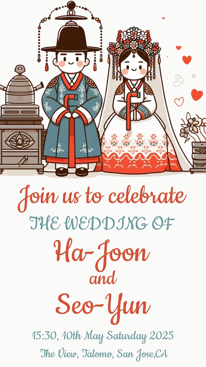 Korean Traditional Wedding Mobile Invitation, Korean Wedding Invitation ...