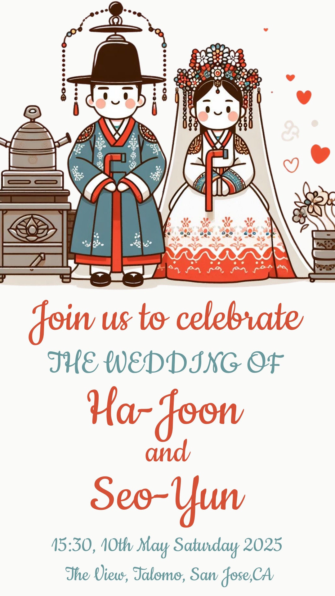 Korean Traditional Wedding Mobile Invitation, Korean Wedding Invitation ...