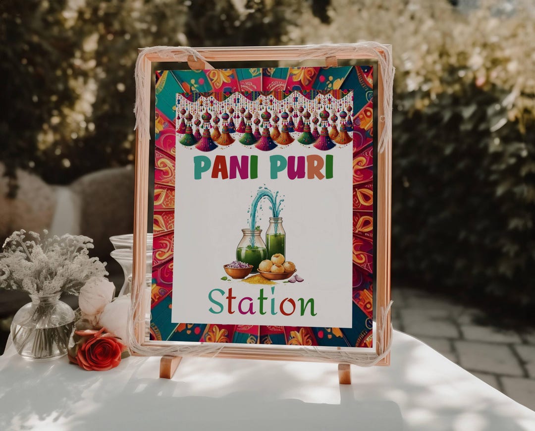 Pani Puri Station Sign|indian Food Poster|pani Puri Shots|instant ...