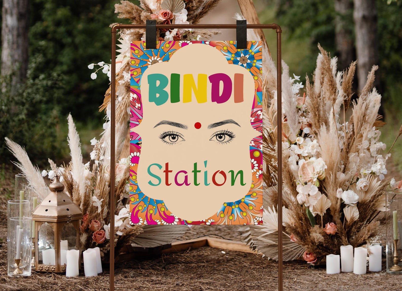 Bindi Wedding Welcome Sign, Bindi Ceremony Indian Wedding Sign for ...