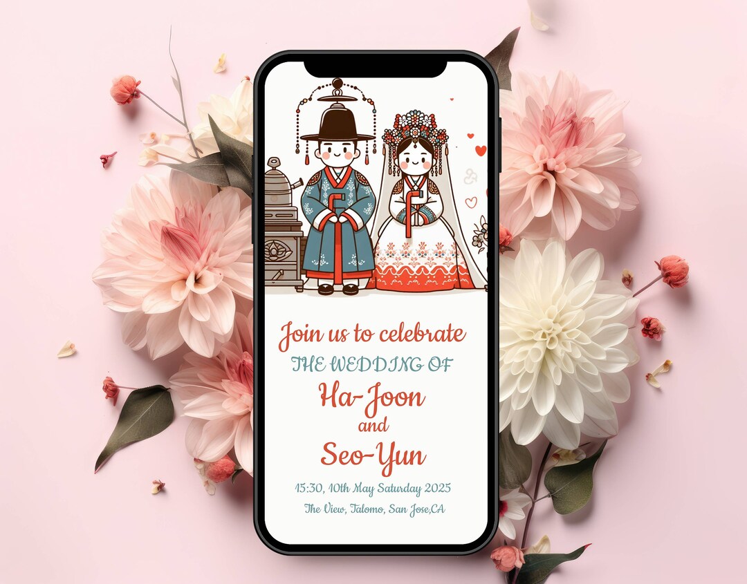Korean Traditional Wedding Mobile Invitation, Korean Wedding Invitation ...