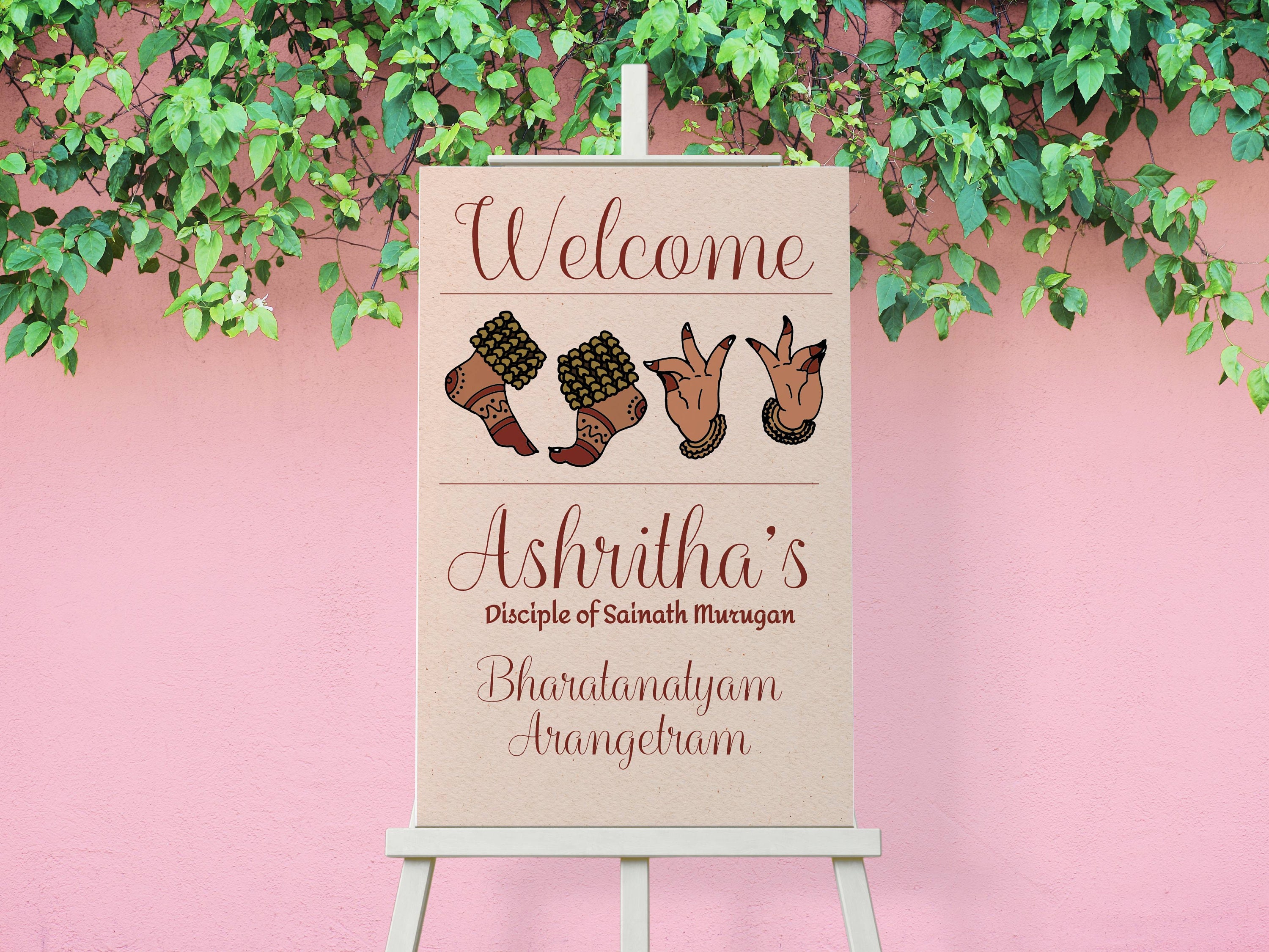 Arangetram Welcome Sign for Indian Dancer, Rangapravesha Welcome Board ...