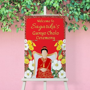 Gunyo Cholo Invite,gunyo Choli as Sign Board, Nepali Half Saree ...