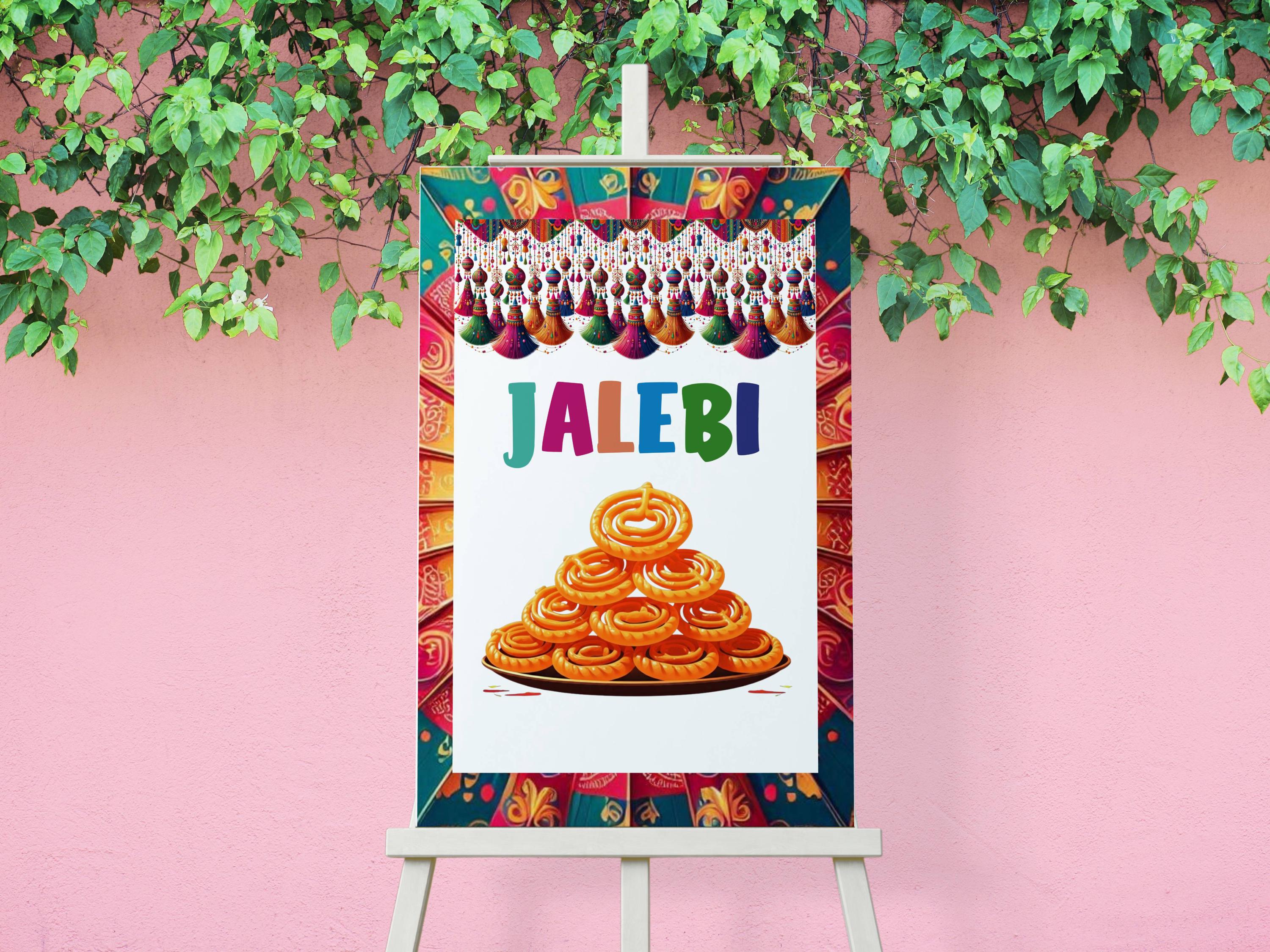 Jalebi Food Sign|indian Jalebi|indian Food Station|favor Sign|indian ...