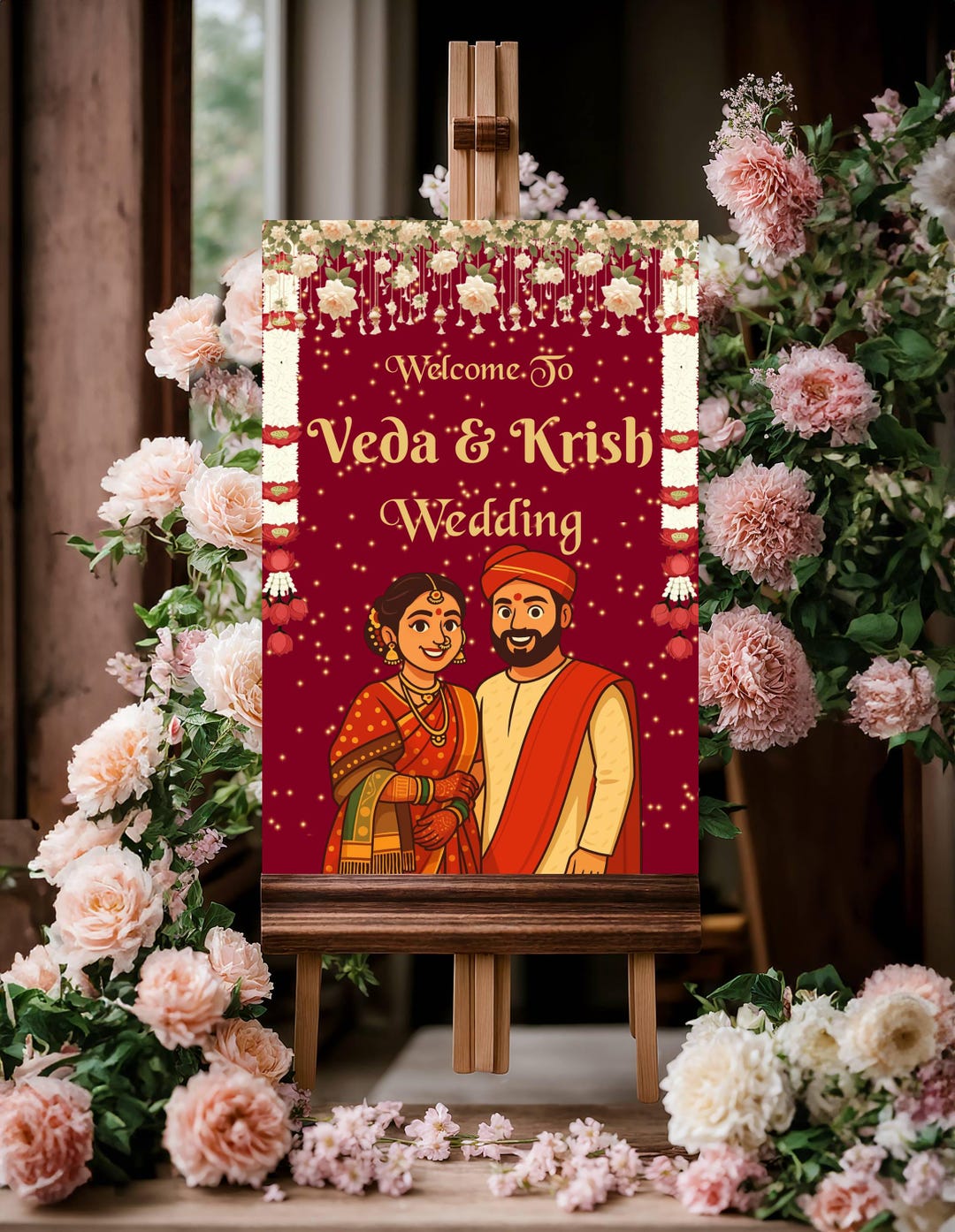 Maharashtrian Wedding Welcome Sign, Indian Wedding Welcome Board for ...