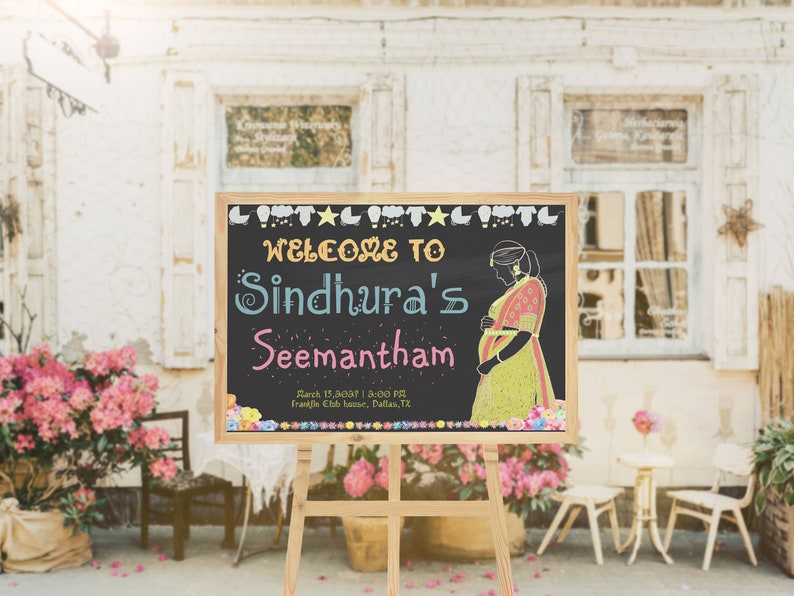 Indian Baby Shower Seemantham Welcome Sign, Seemantham Ceremony Boy ...