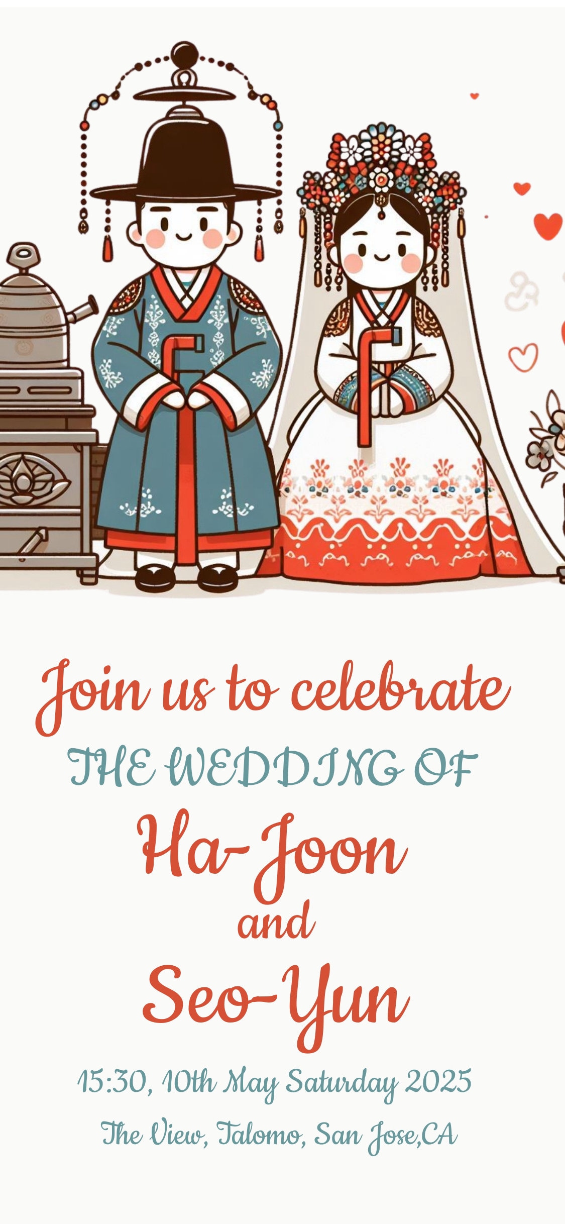 Korean Traditional Wedding Mobile Invitation, Korean Wedding Invitation ...