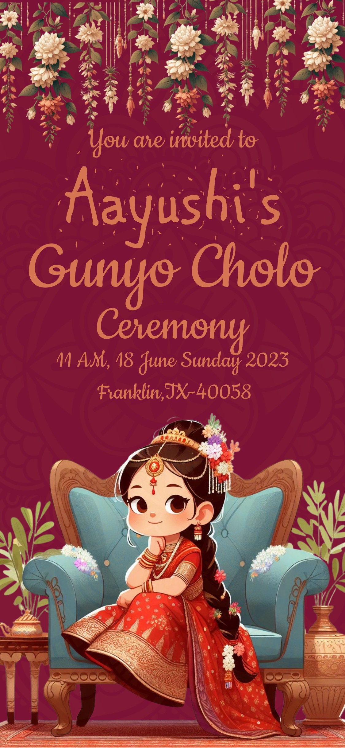 Gunyo Cholo Mobile Invite,gunyo Choli as Watsapp, Nepali Half Saree ...