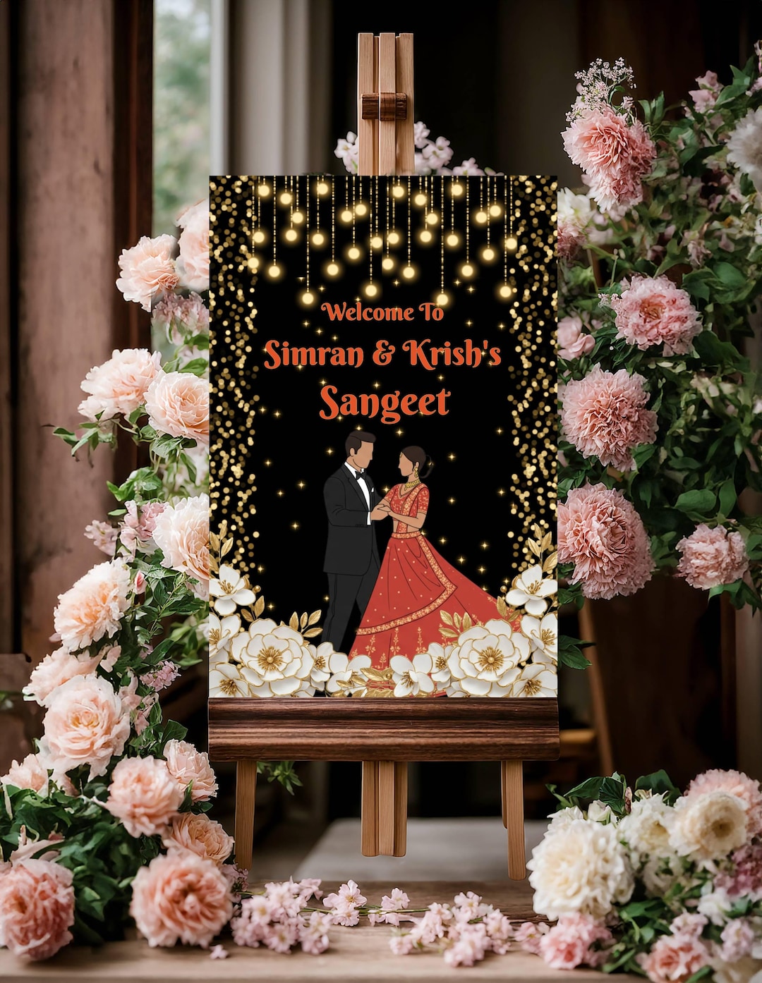 Indian Sangeet Sign & Indian Sangeet Welcome Sign, Sangeet Decor Sign ...