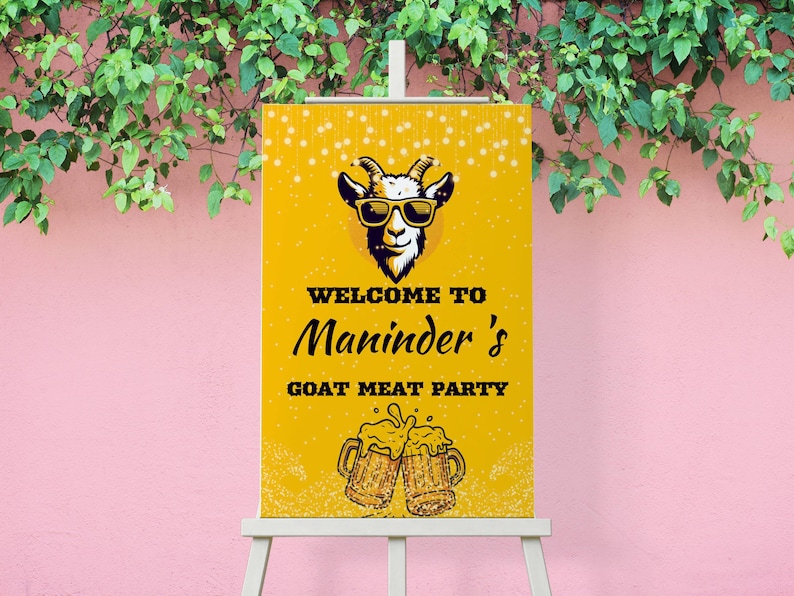 Punjabi Bakra Party Sign: Goat Decor (digital Download, 24x36, 20x30 ...