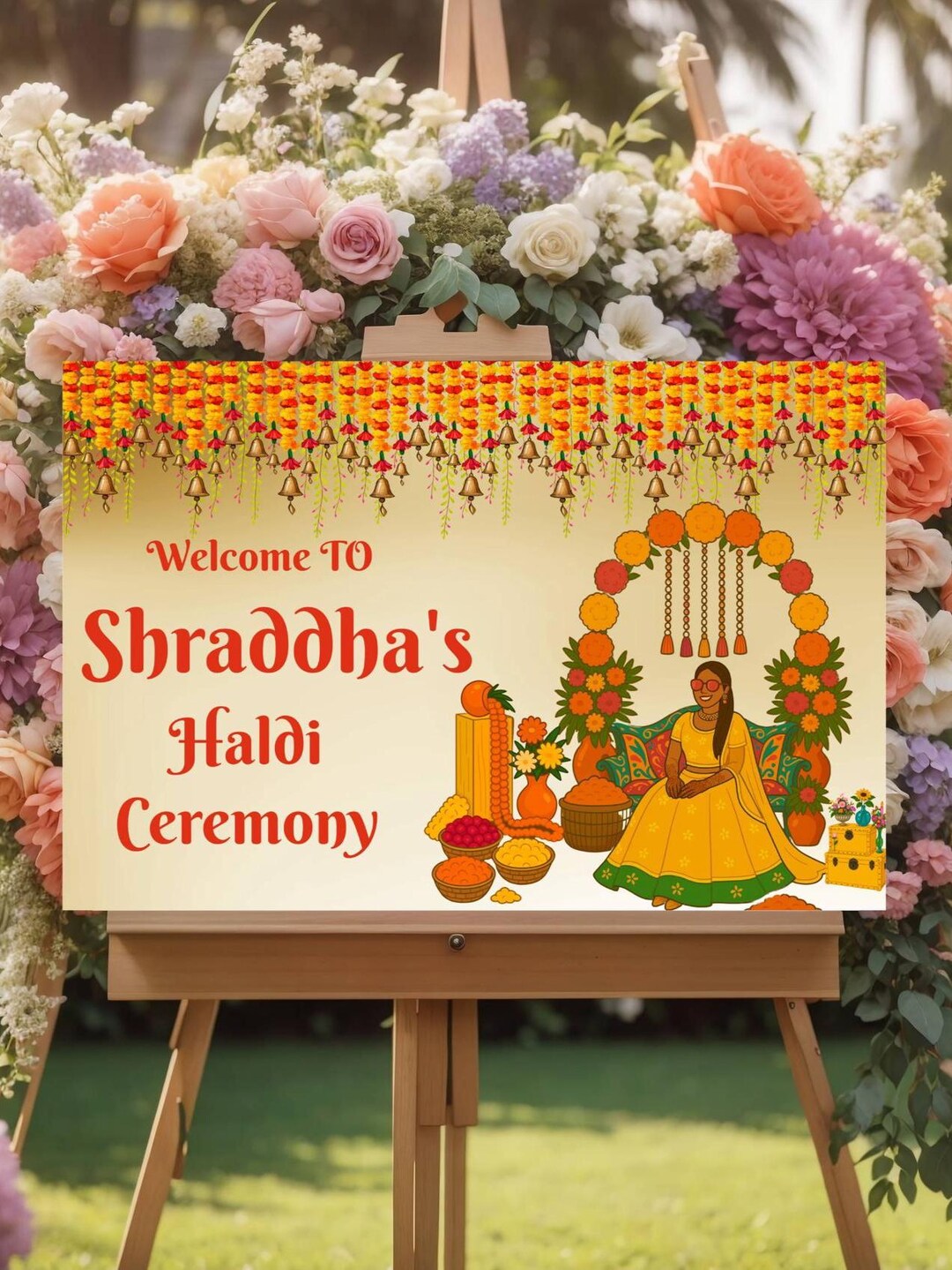 Haldi Ceremony Welcome Sign: Indian Wedding Decor (digital Download ...