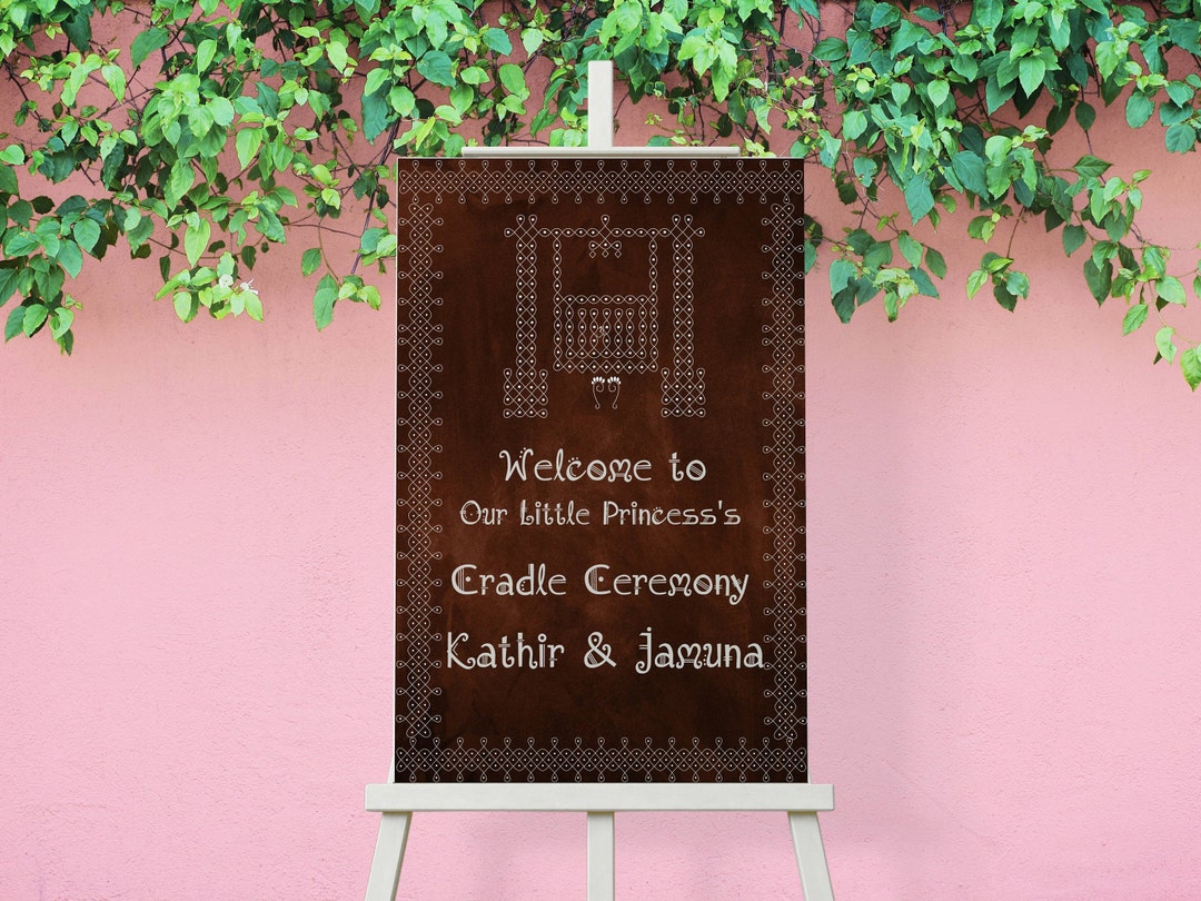 Baby Cradle Ceremony Kolam/muggu Sign, Naming Ceremony for Indian Baby ...