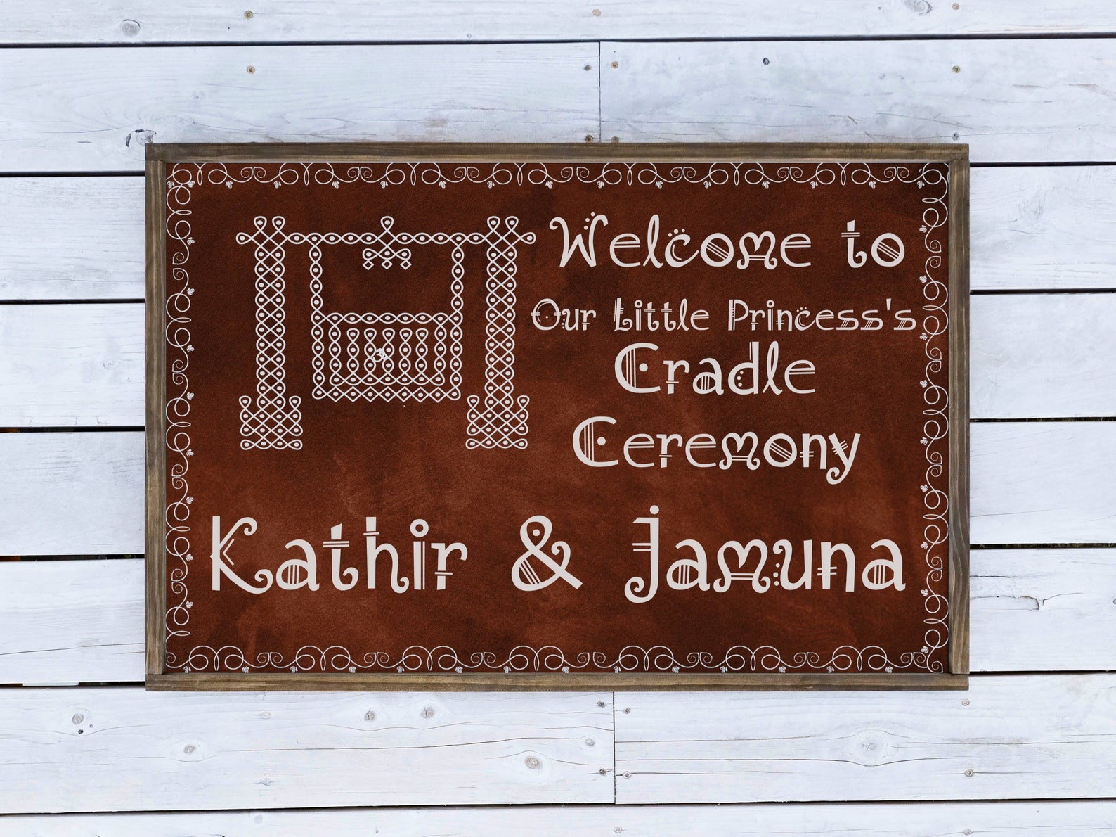 Cradle Ceremony Welcome Sign, Baby Cradle Indian Welcome Sign for ...