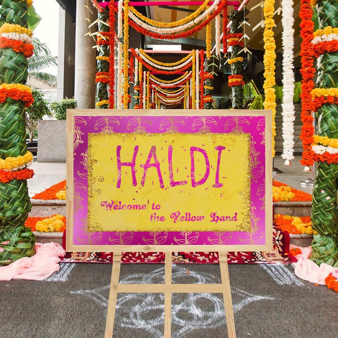Haldi Ceremony Welcome Sign Haldi Sign Board as Haldi Decor - Etsy