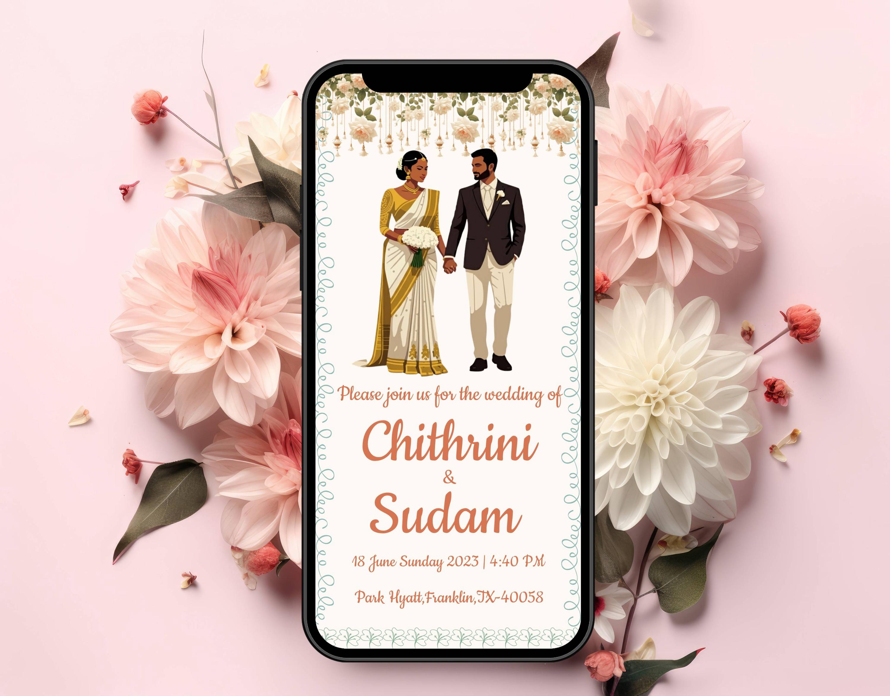 Sri Lankan Traditional Wedding Invitation Card