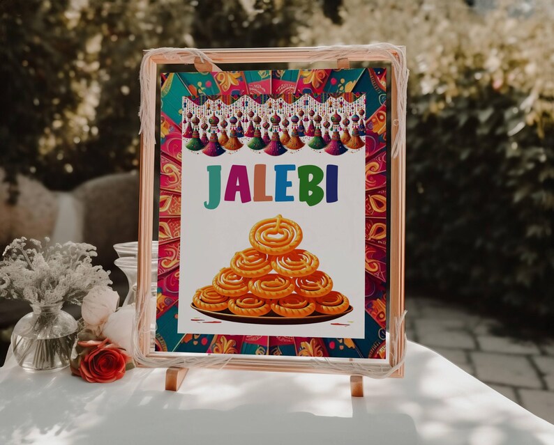 Jalebi Food Sign|indian Jalebi|indian Food Station|favor Sign|indian ...
