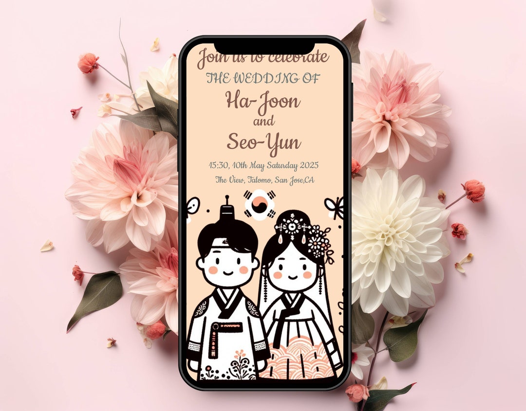 Korean Traditional Wedding Mobile Invitation, Korean Wedding Invitation ...