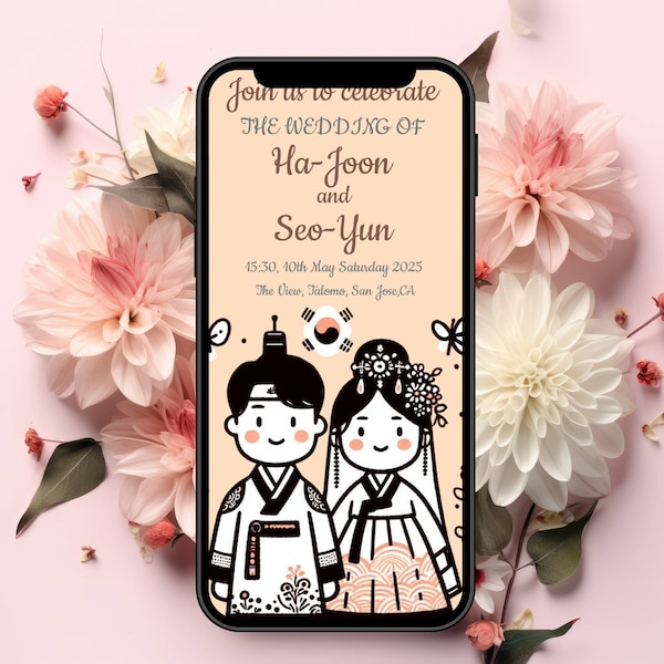 Korean Wedding Invitation Template - Etsy