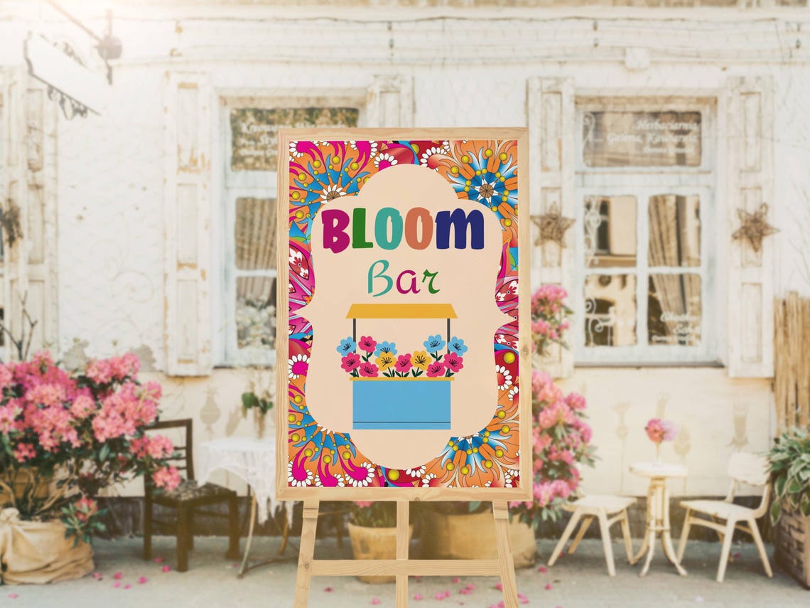 Bloom Bar Sign: Flower Bouquet Cart Poster (digital Download) - Etsy