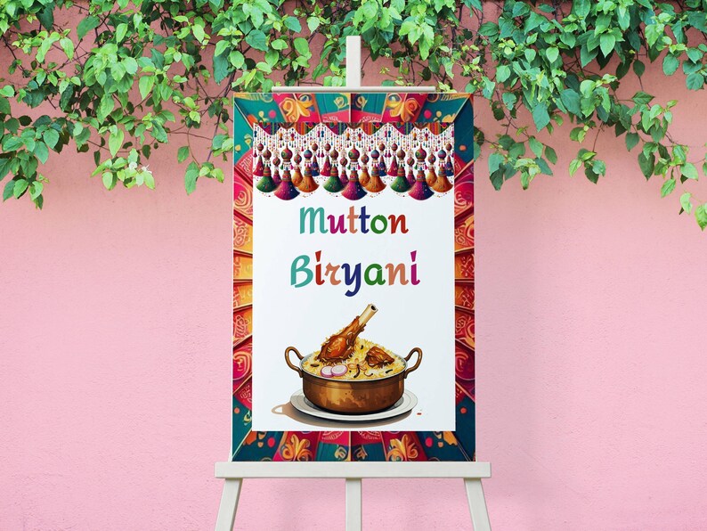 Mutton Lamb Goat Biryani Table Sign| Indian Wedding Food Sign||instant ...