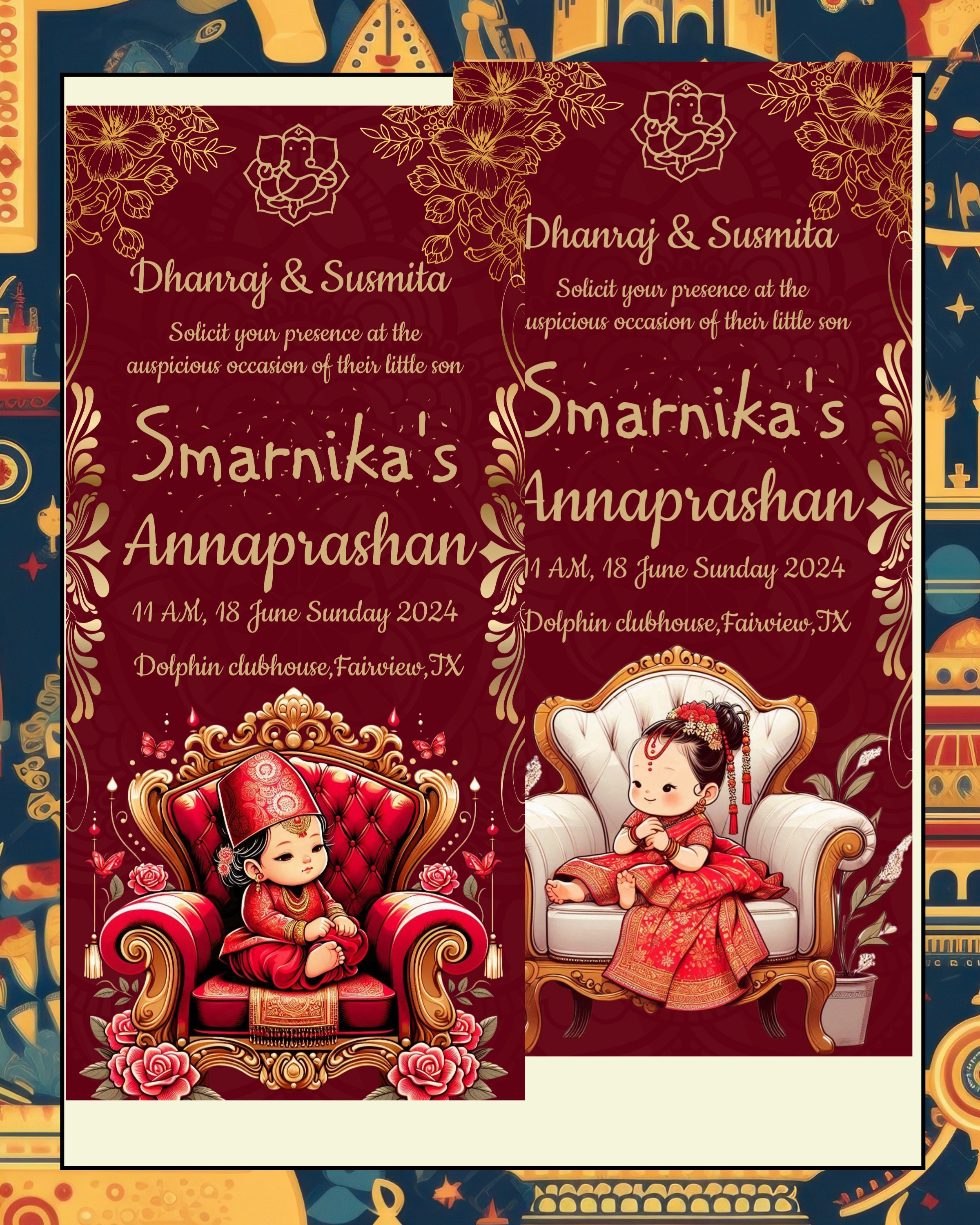 Nepali Girl Annaprashan Invitation: Rice Feeding Ceremony (digital File ...