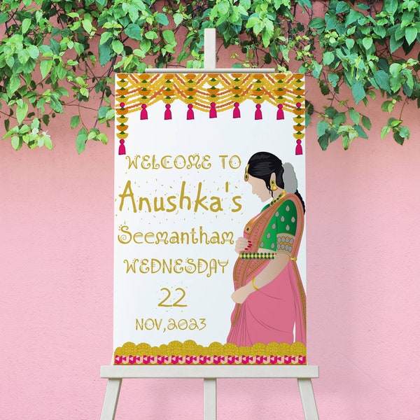 Seemantham Welcome Board - Etsy