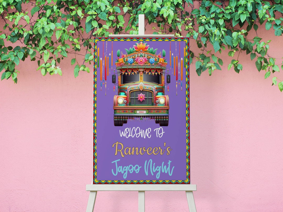 Jaago Welcome Sign for Sikh Wedding, Jaggo Ceremony Printable Sign for ...