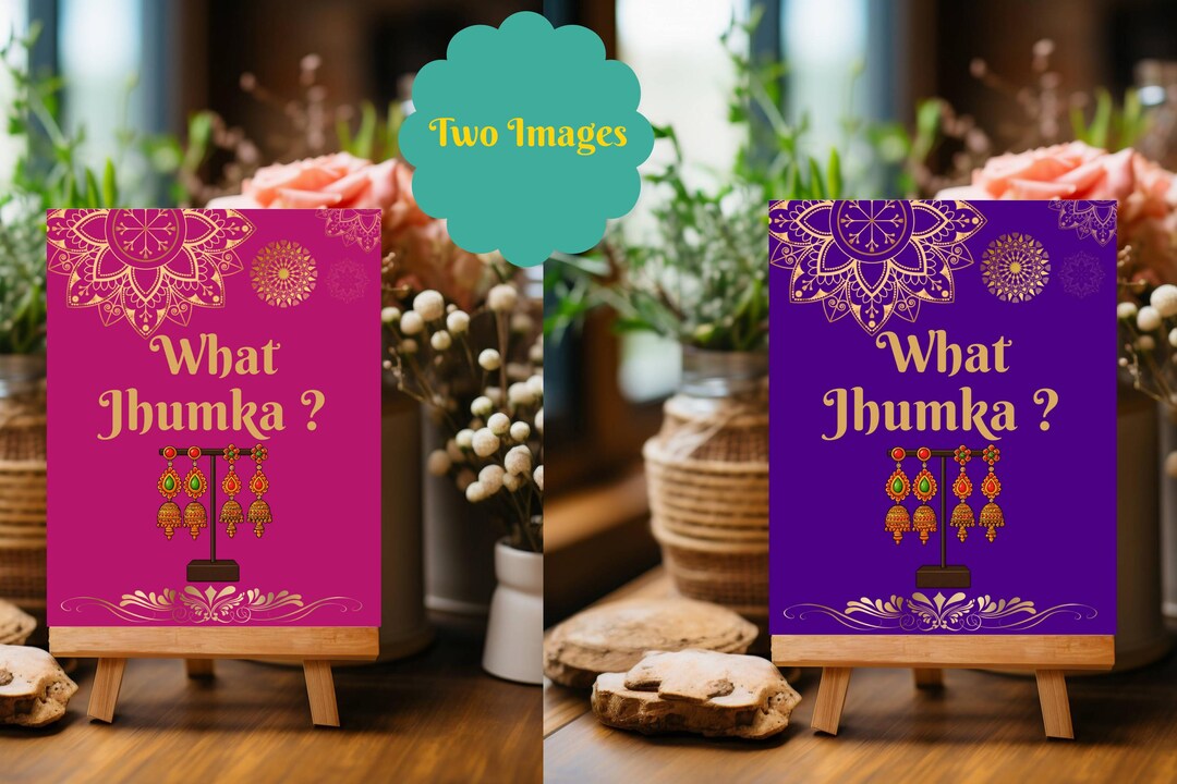 Mehndi Table Sign: "what Jhumka?" Indian Jewelry Bar Decor (digital ...